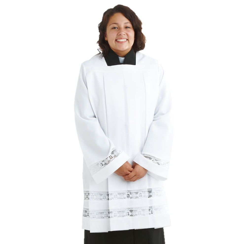 Women’s White Ministerial Surplice with Lace Trim – Clergy Wear – Suit ...