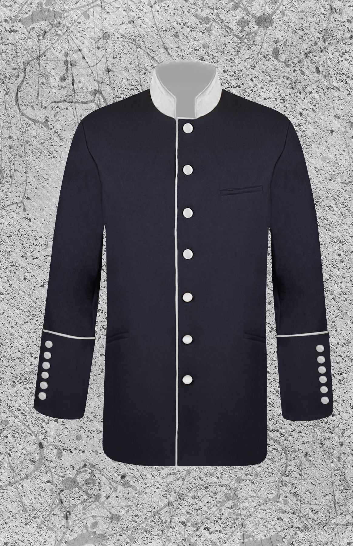 Men's Clergy Jacket - Black and White Trimming | Clerical Frock Jackets ...