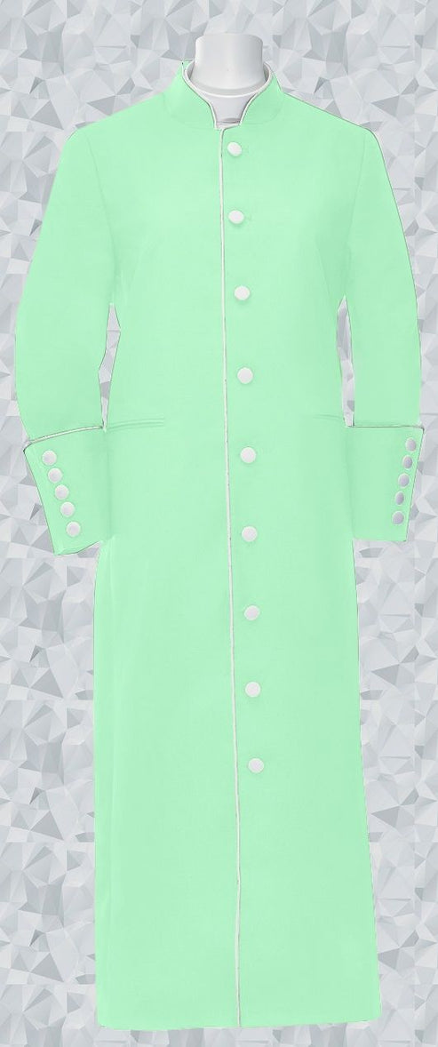 Women’s Mint Green Clergy Robe with White Trim & Matching Buttons ...